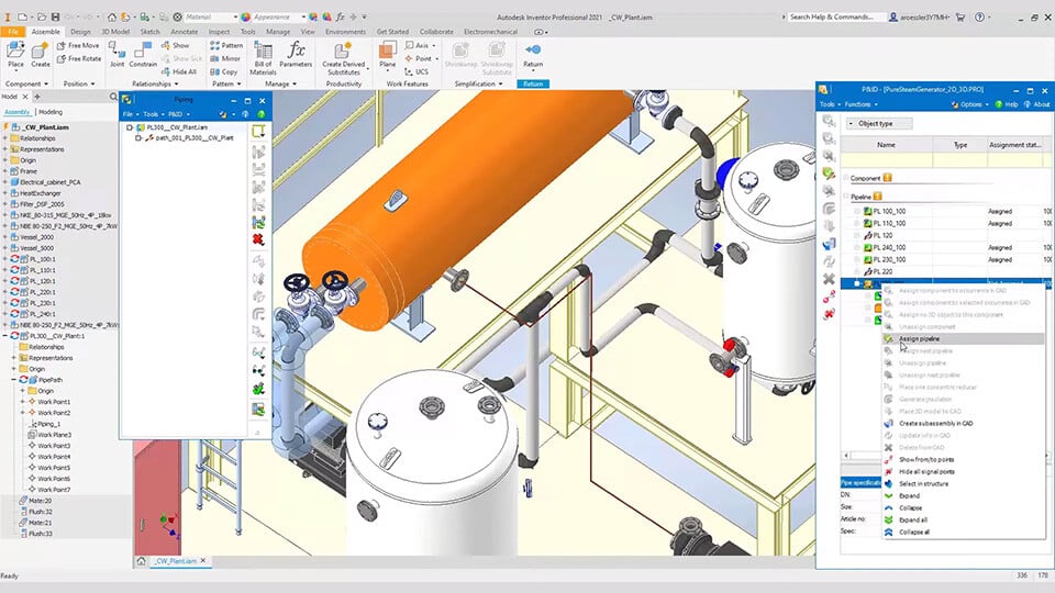 Smap3D Plant Design: Piping CAD Add-in for Autodesk Inventor
